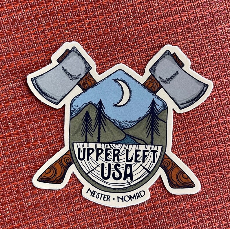 Upper Left USA Vinyl Sticker - Etsy
