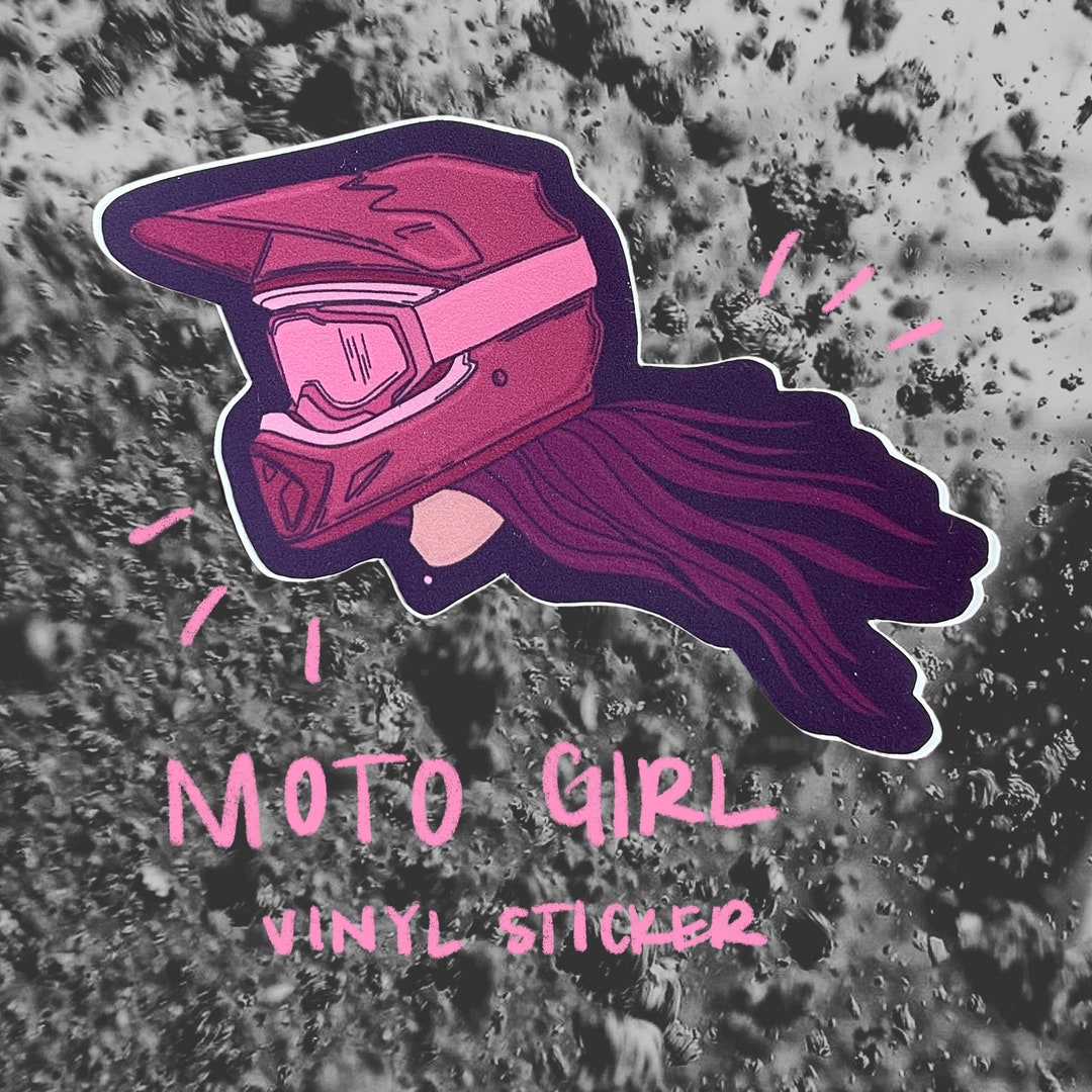 Moto Girl Vinyl Sticker - Etsy