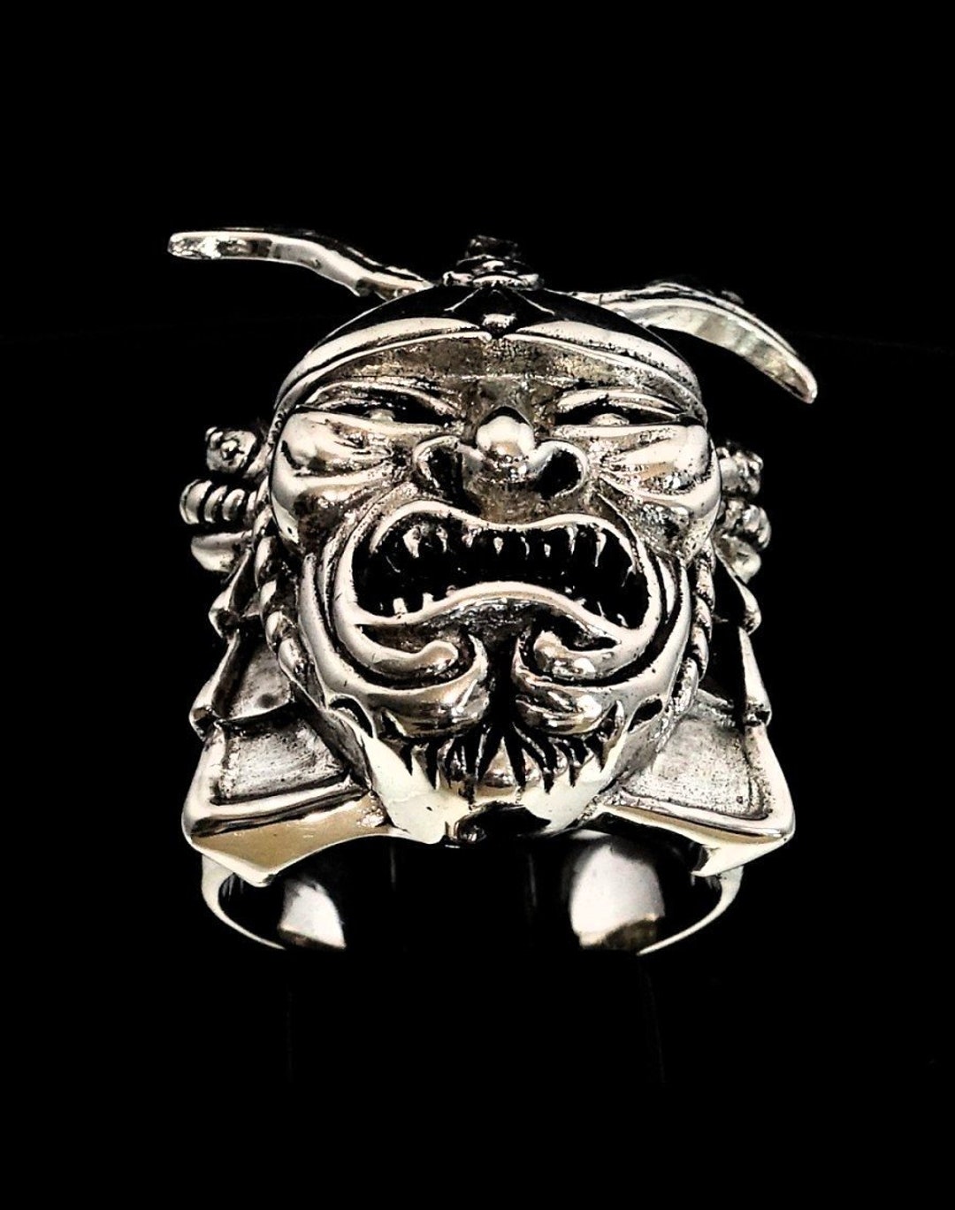 Sterling Silver Men's Ring Ancient Japanese Warrior Samurai With Kabuto ...