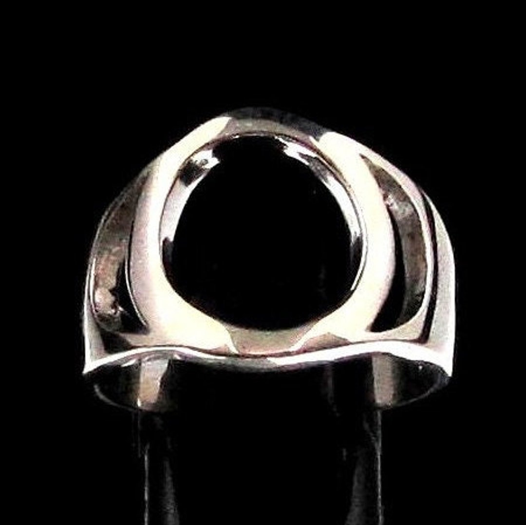 Initial Omicron Sterling Silver Ring Greek Alphabet Capital - Etsy