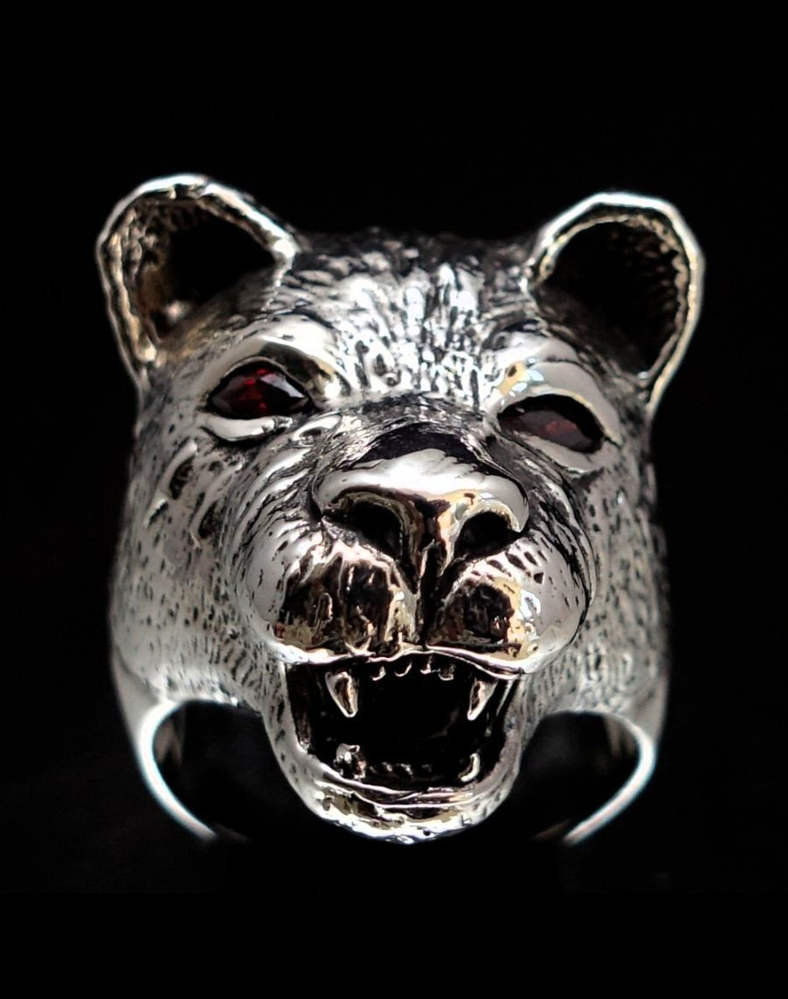 Stunning Sterling Silver Animal Ring Lioness Female Lion Head - Etsy