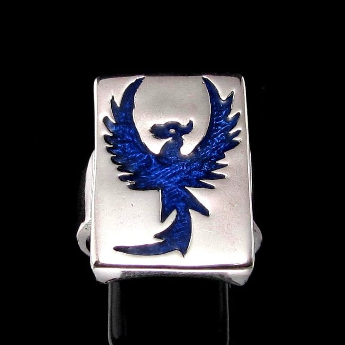 Sterling silver Phoenix ring mythical Fire Bird Rising from | Etsy