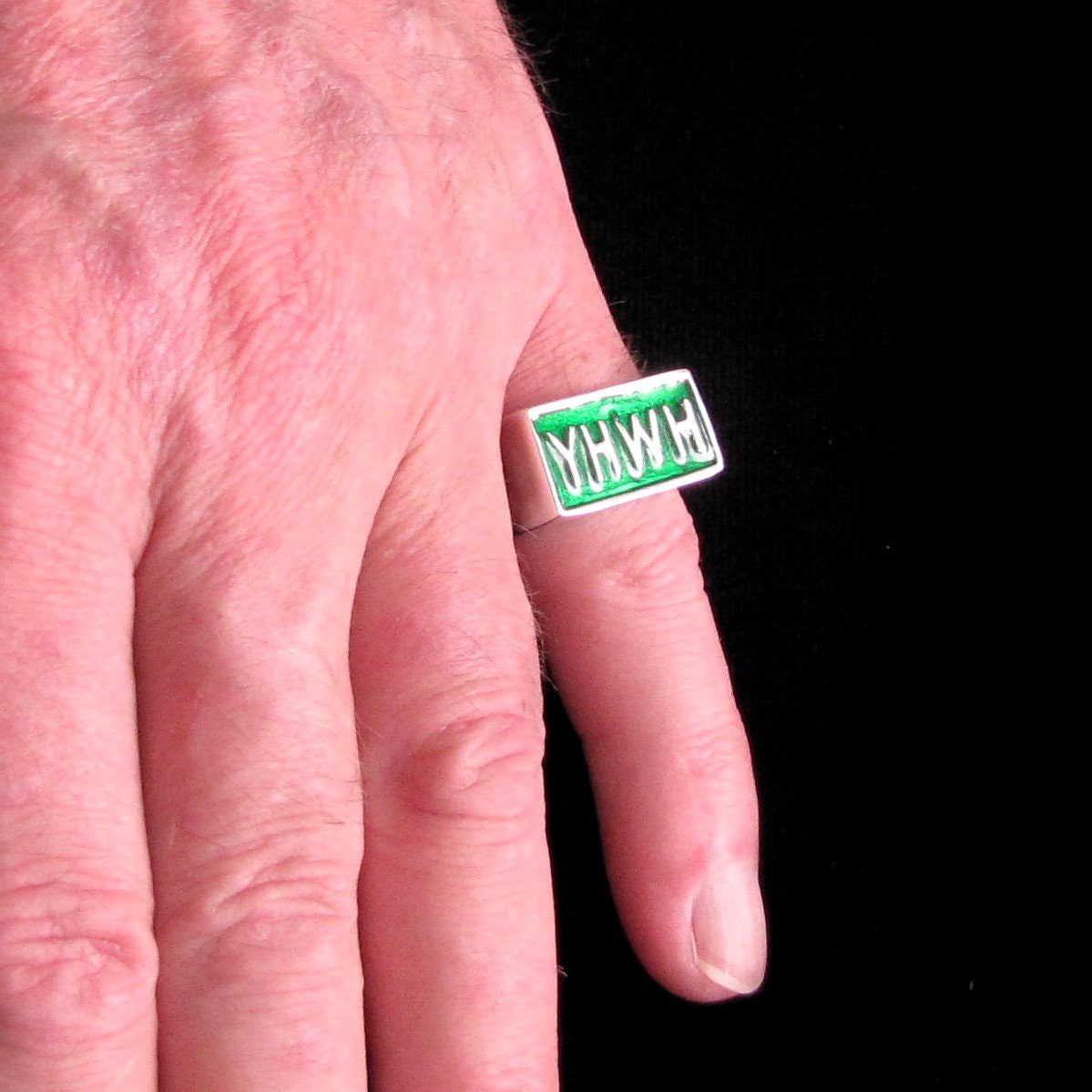 Sterling Silver Initial Ring YHWH Hebrew Name God of Israel | Etsy