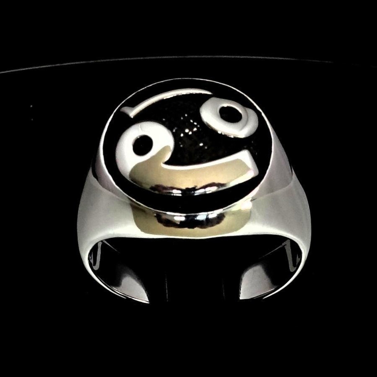 Sterling silver Zodiac ring Cancer 69 symbol Star sign June | Etsy