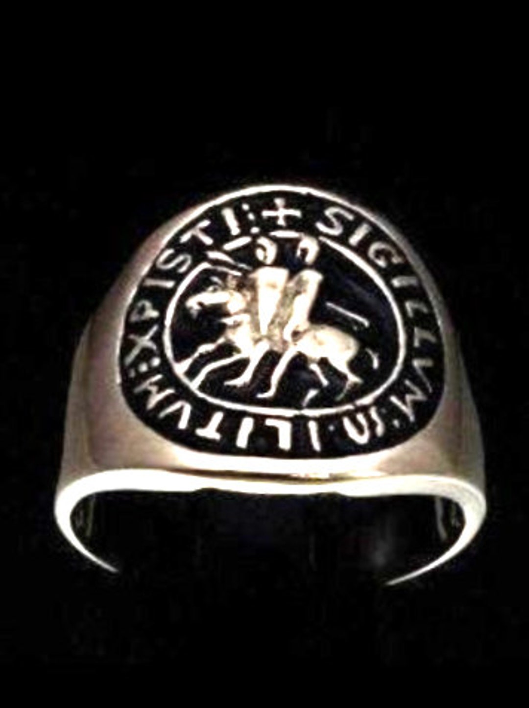 Sterling Silver Medieval Ring Knights Templar Sigil Crusader Symbol ...