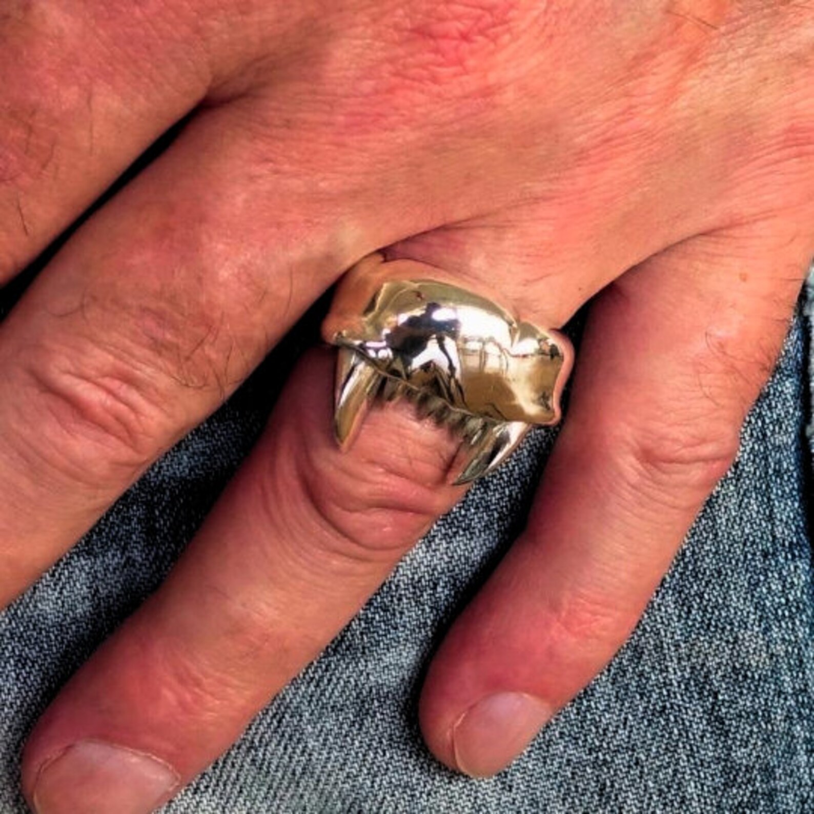 Sterling Silver Ring Vampire Fang Mouth Big Teeth Horror Demon - Etsy