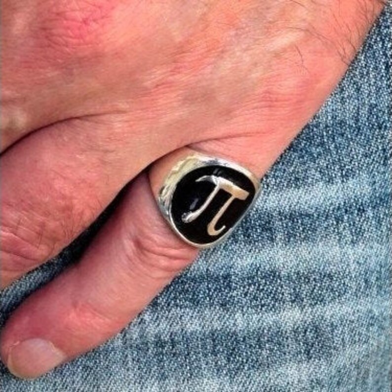 Sterling Silver Mathematician Symbol Ring Pi Ancient Greek | Etsy