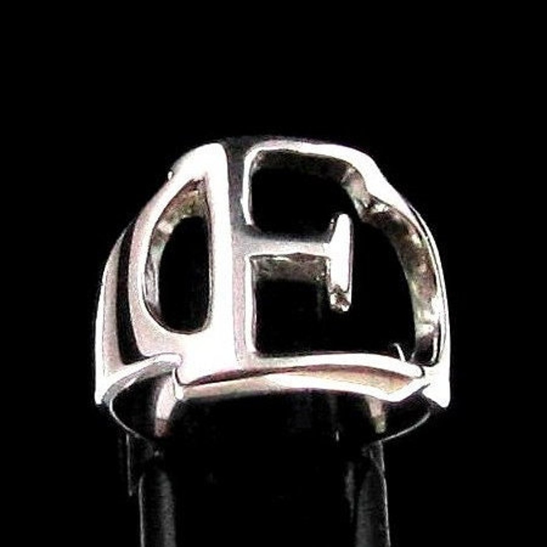Initial Epsilon Sterling Silver Ring Greek Alphabet Capital - Etsy