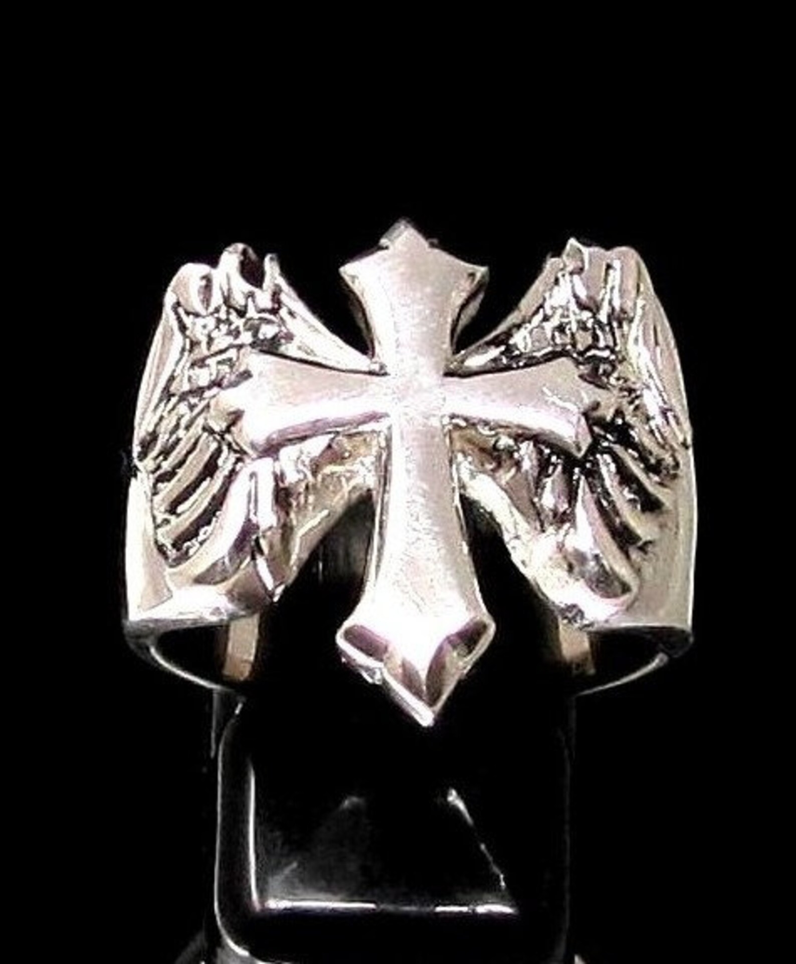 Sterling Silver Ancient Symbol Ring Winged Coptic Cross High - Etsy