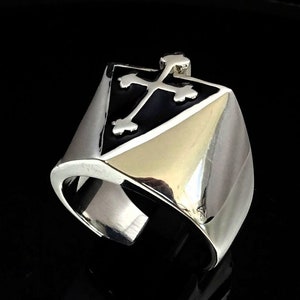 Sterling Silver Medieval Symbol Ring Coptic Cross Christian Religion ...