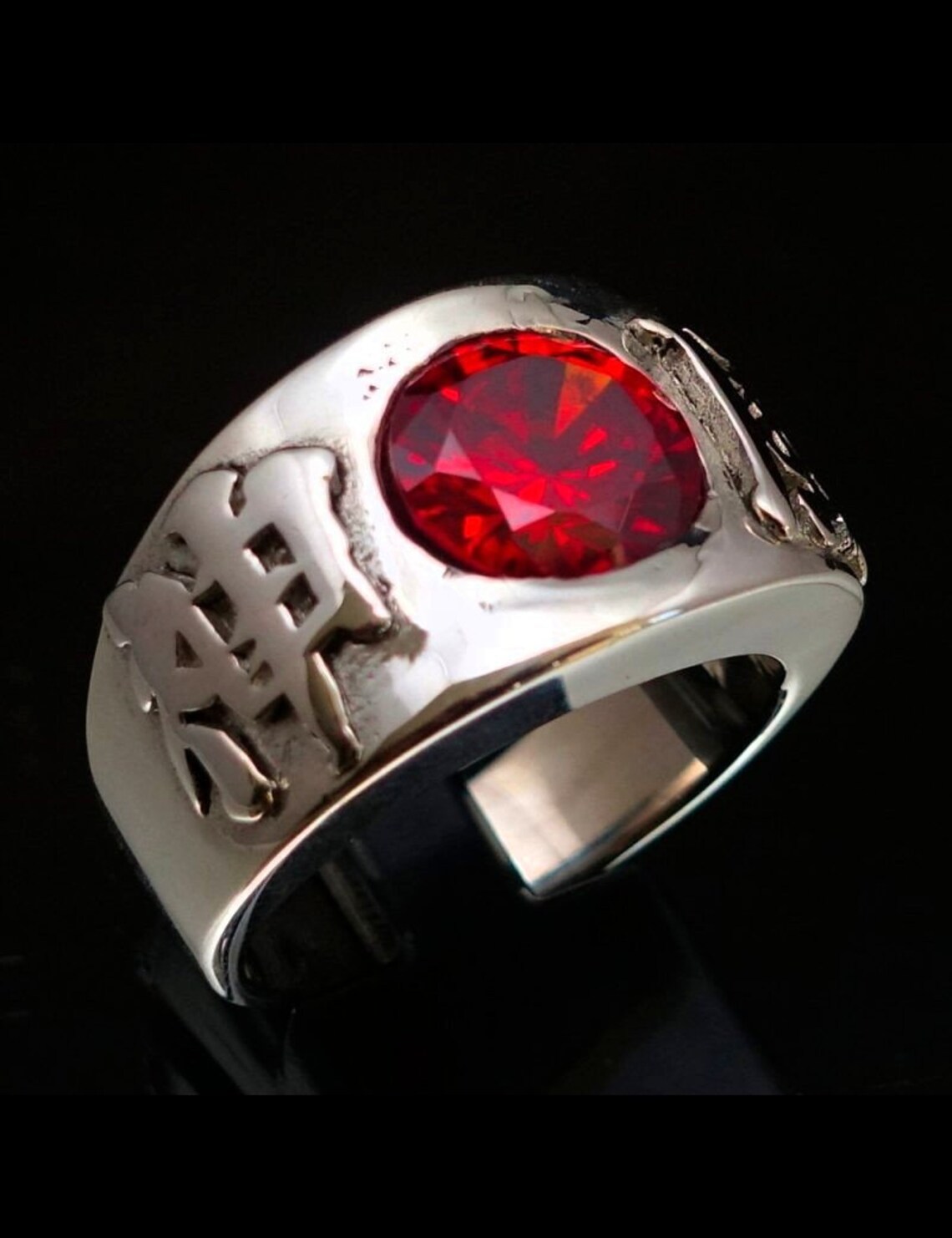 Sterling Silver Japanese Band Ring Kamikaze Japan With a Fiery - Etsy