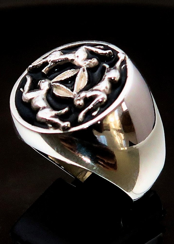 Sterling Silver Ring Three Hares in Circle the Tinners Rabbits - Etsy