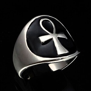 Sterling Silver Ankh Ring Ancient Egypt Big Ankh Symbol Eternal Breath ...