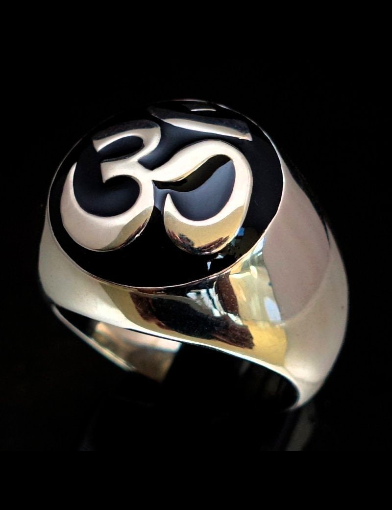 Sterling Silver Ancient Symbol Ring Ohm Buddhist Sacred Sound | Etsy