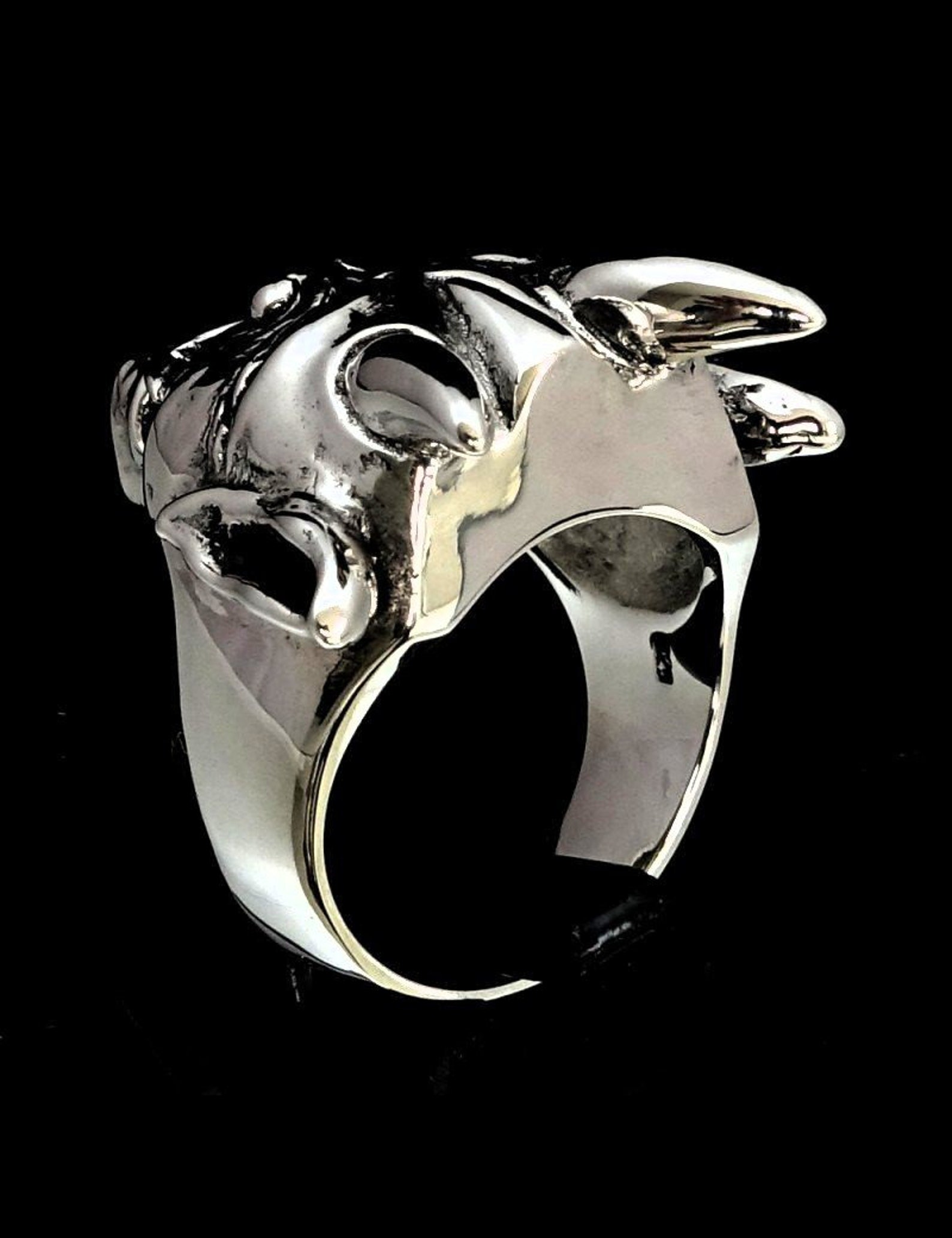 Sterling silver ring Hannya Japanes Noh theater Horned | Etsy