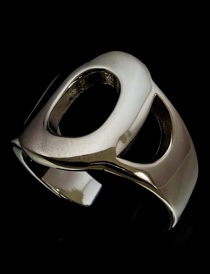 Sterling silver initial O ring alphabet letter high polished | Etsy