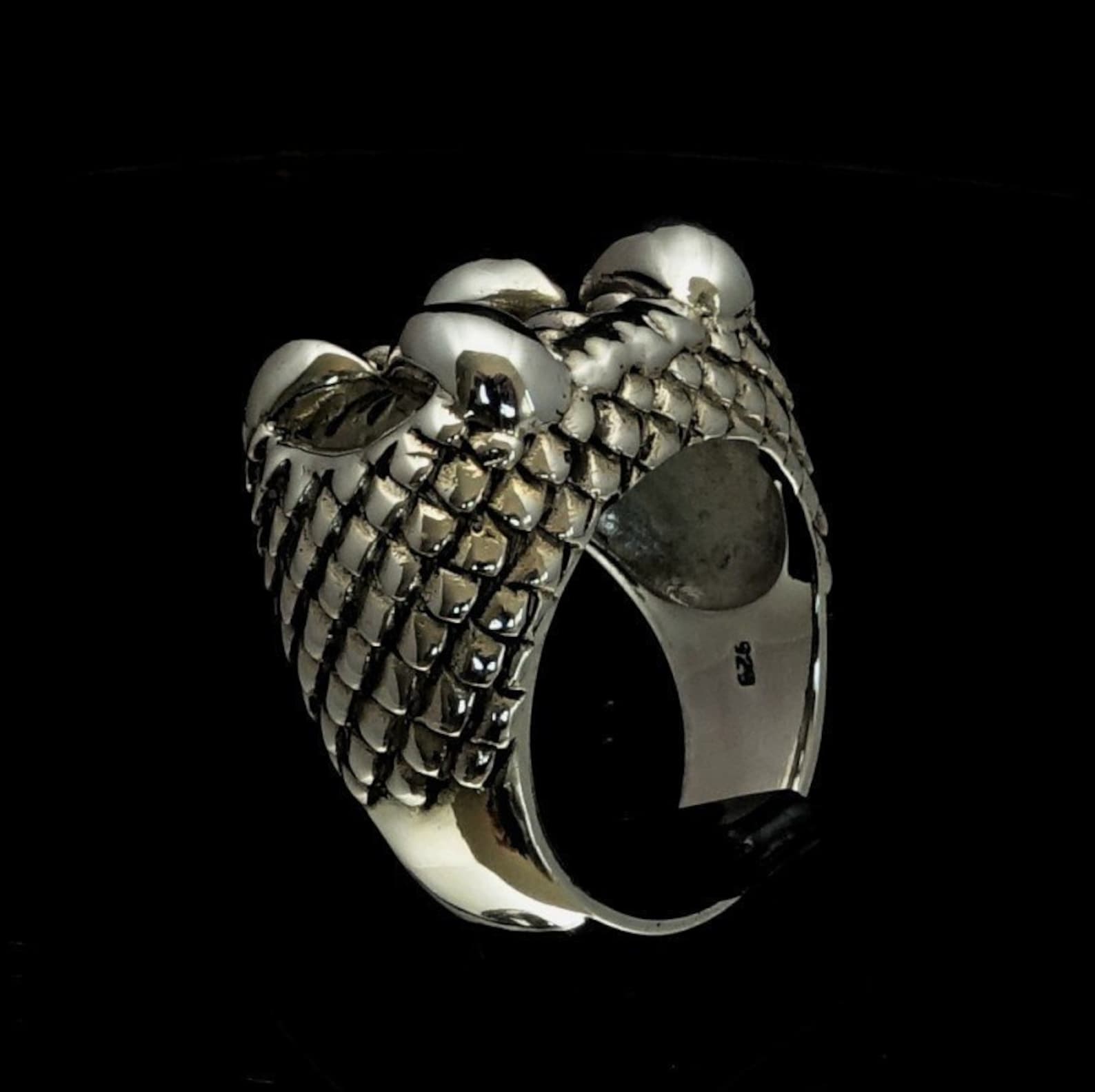 Sterling silver Fantasy ring Vicious Sand Worm mythical Animal | Etsy