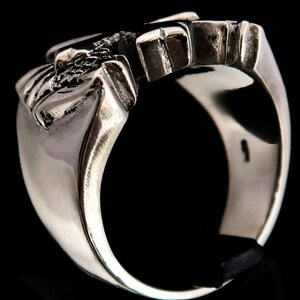 Sterling Silver Ancient Symbol Ring Winged Coptic Cross High Polished ...