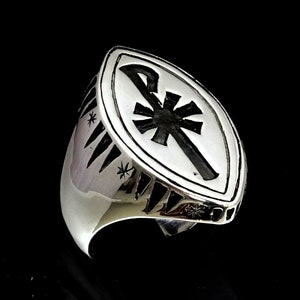 Sterling Silver Chi Rho XP Ring Early Christian Monogram Warrior Cross ...