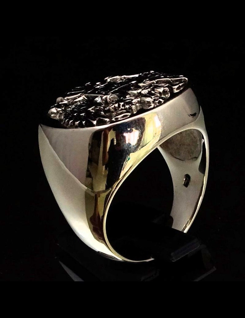 Sterling Silver Russian Eagle Ring, Antiqued 925 Coat of Arms - Etsy