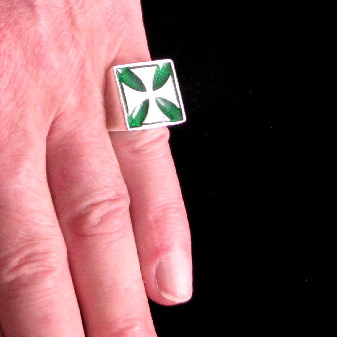 Sterling Silver Men's Biker Ring Iron Cross Chopper Symbol - Etsy