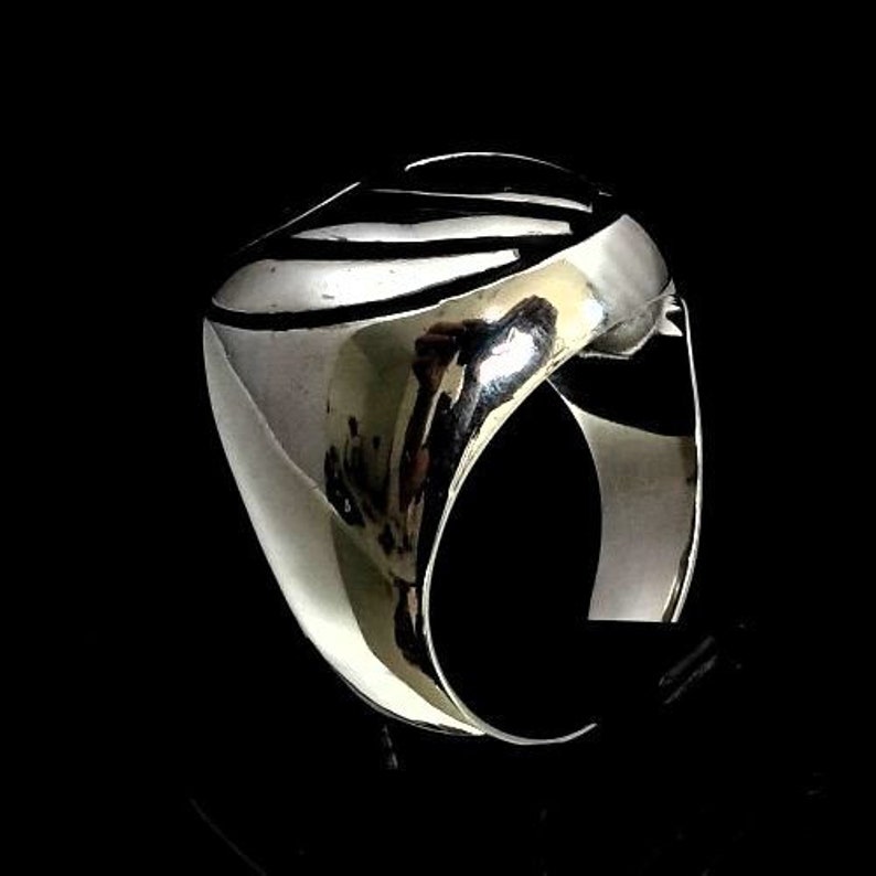 Sterling Silver Symbol Ring Comet Falling Star With Black - Etsy