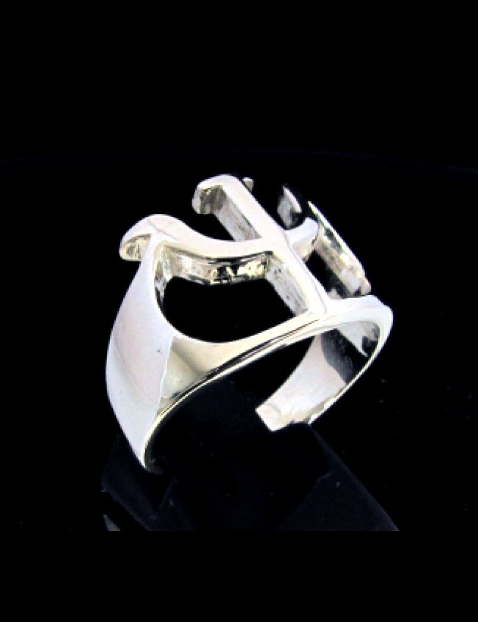 Initial Psi Sterling silver ring Greek alphabet capital letter | Etsy