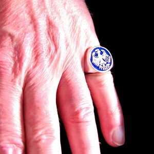 Sterling Silver German Eagle Flag Ring Germany Coat of Arms With Black ...