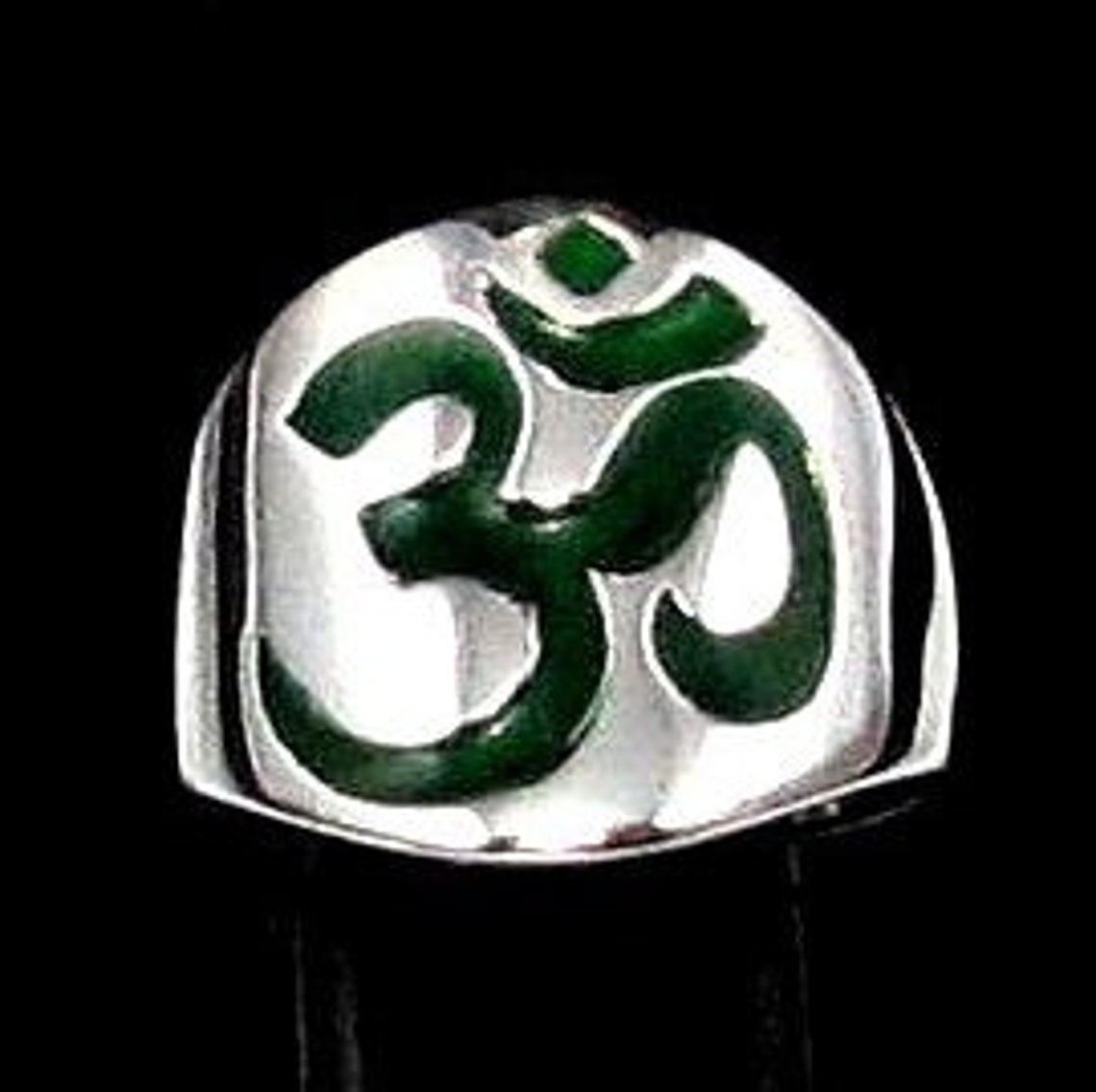 Sterling Silver Buddhist Symbol Ring Ohm Sacred Sound Aum - Etsy