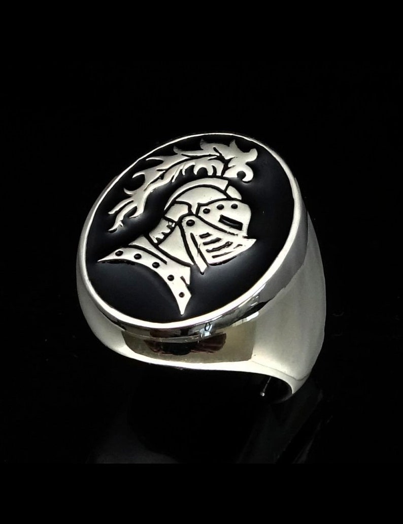 Sterling Silver Men's Ring Medieval Knight Armored Soldier - Etsy