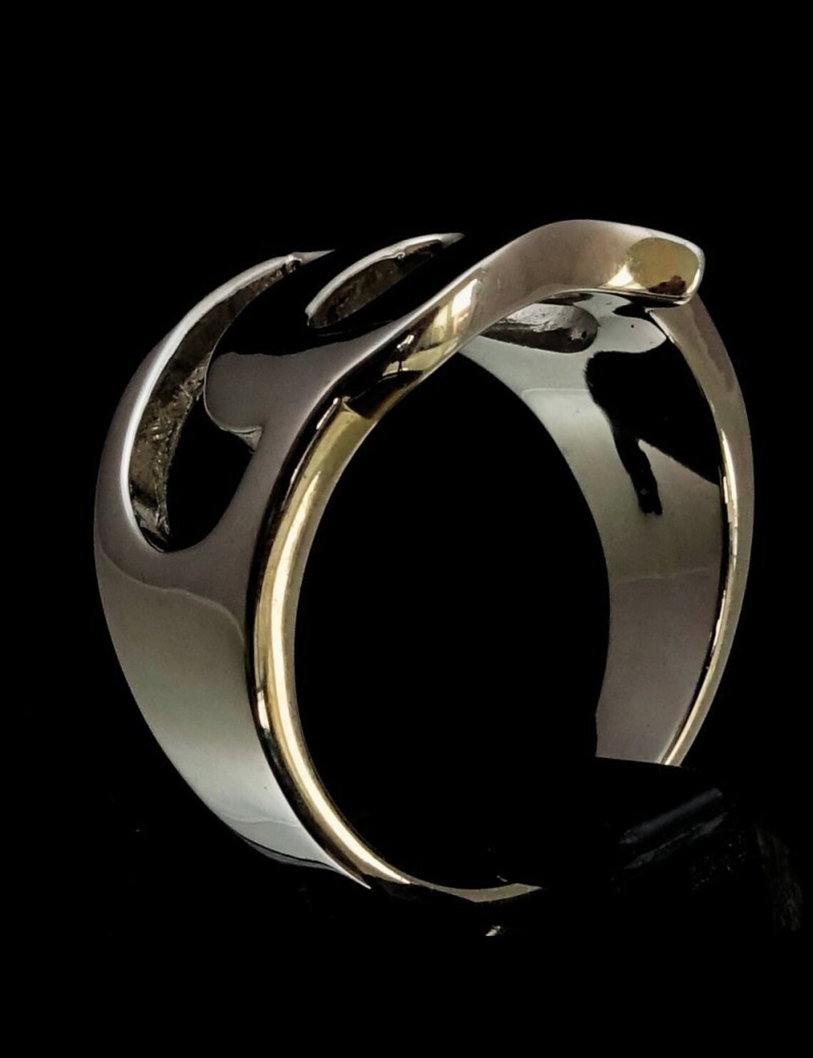 Sterling silver initial P ring alphabet letter high polished | Etsy