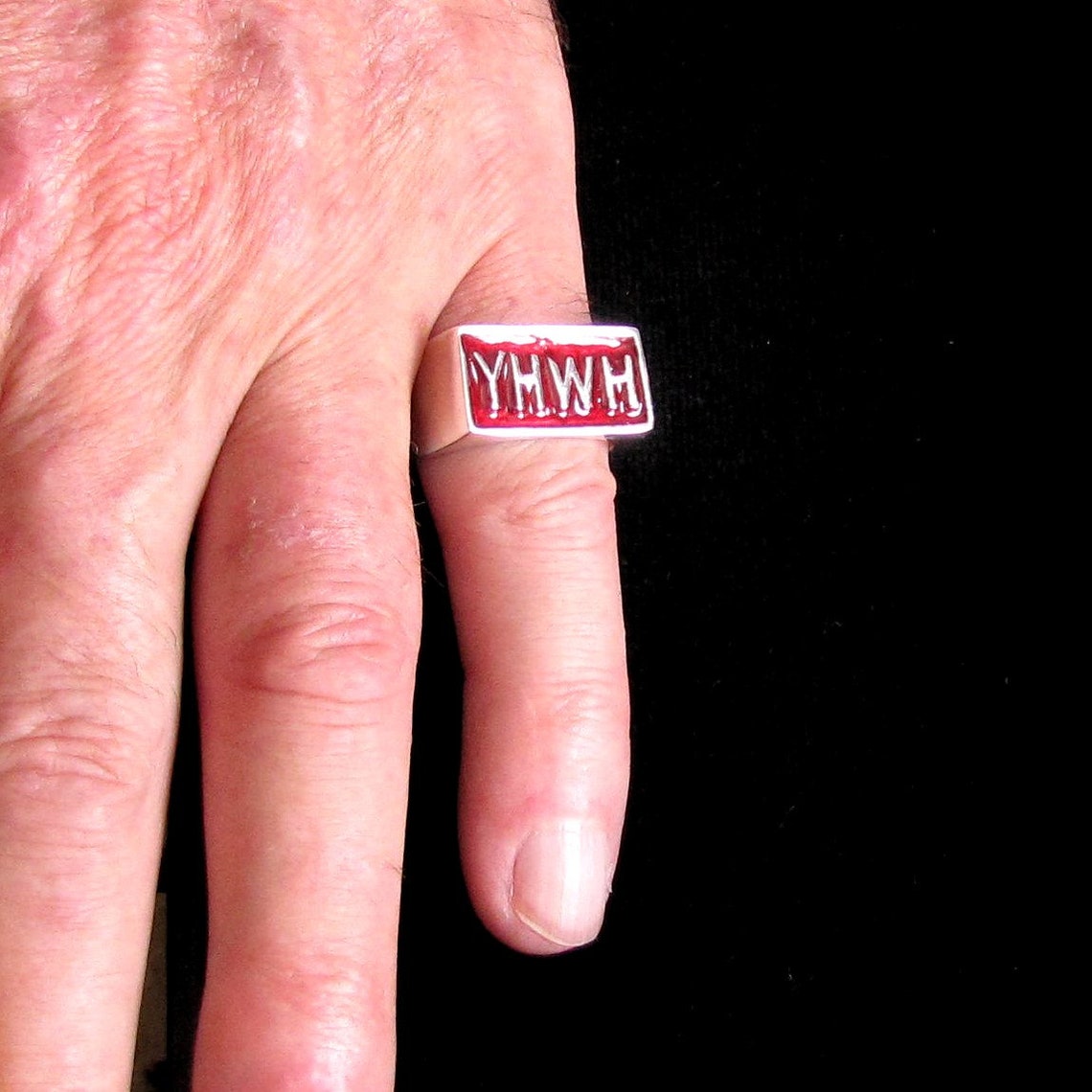 Sterling Silver Initial Ring YHWH Hebrew Name God of Israel - Etsy
