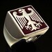 Sterling Silver Men's Ring German Eagle Flag Germany Coat of Arms With ...