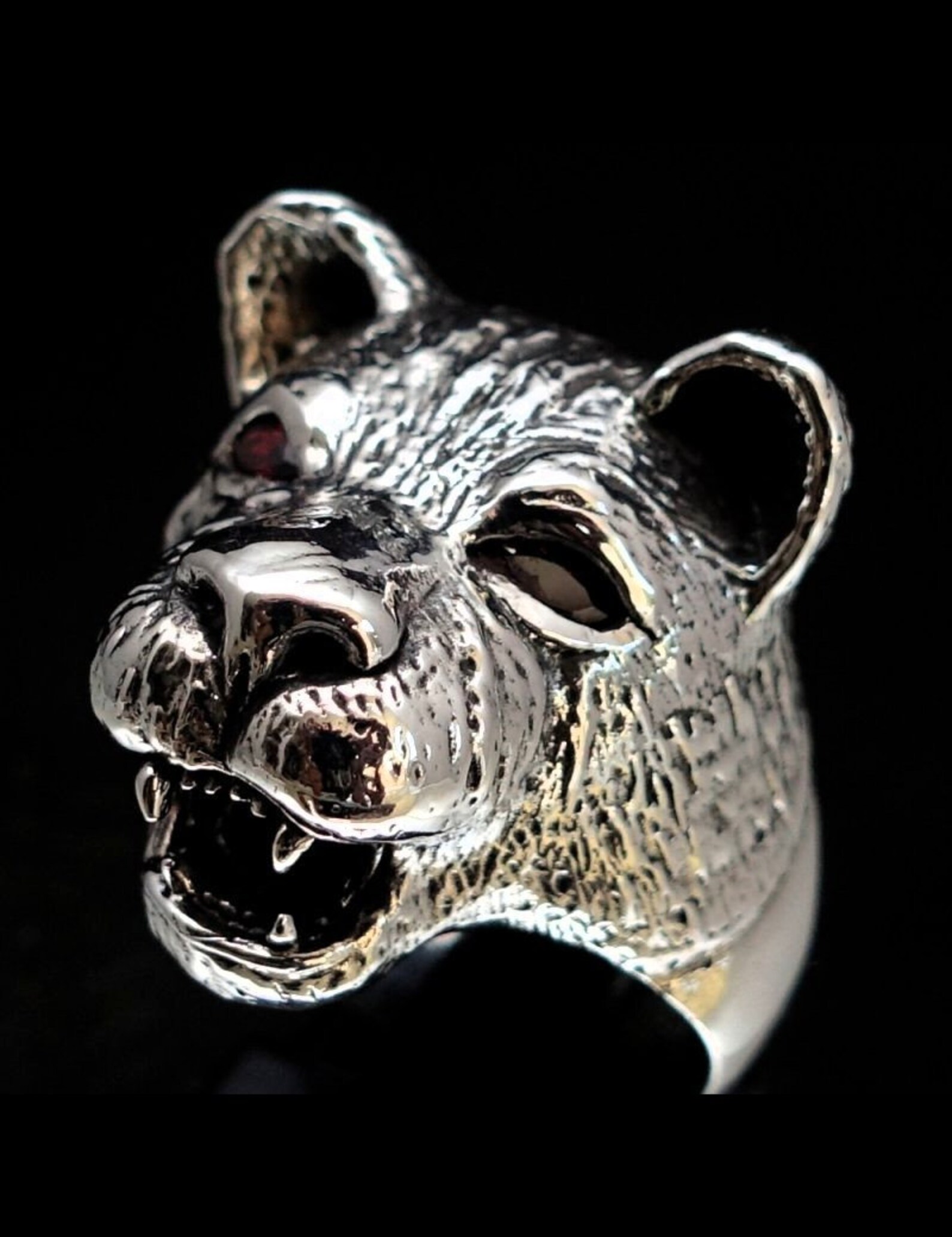 Stunning Sterling silver Animal ring Lioness Female Lion Head | Etsy