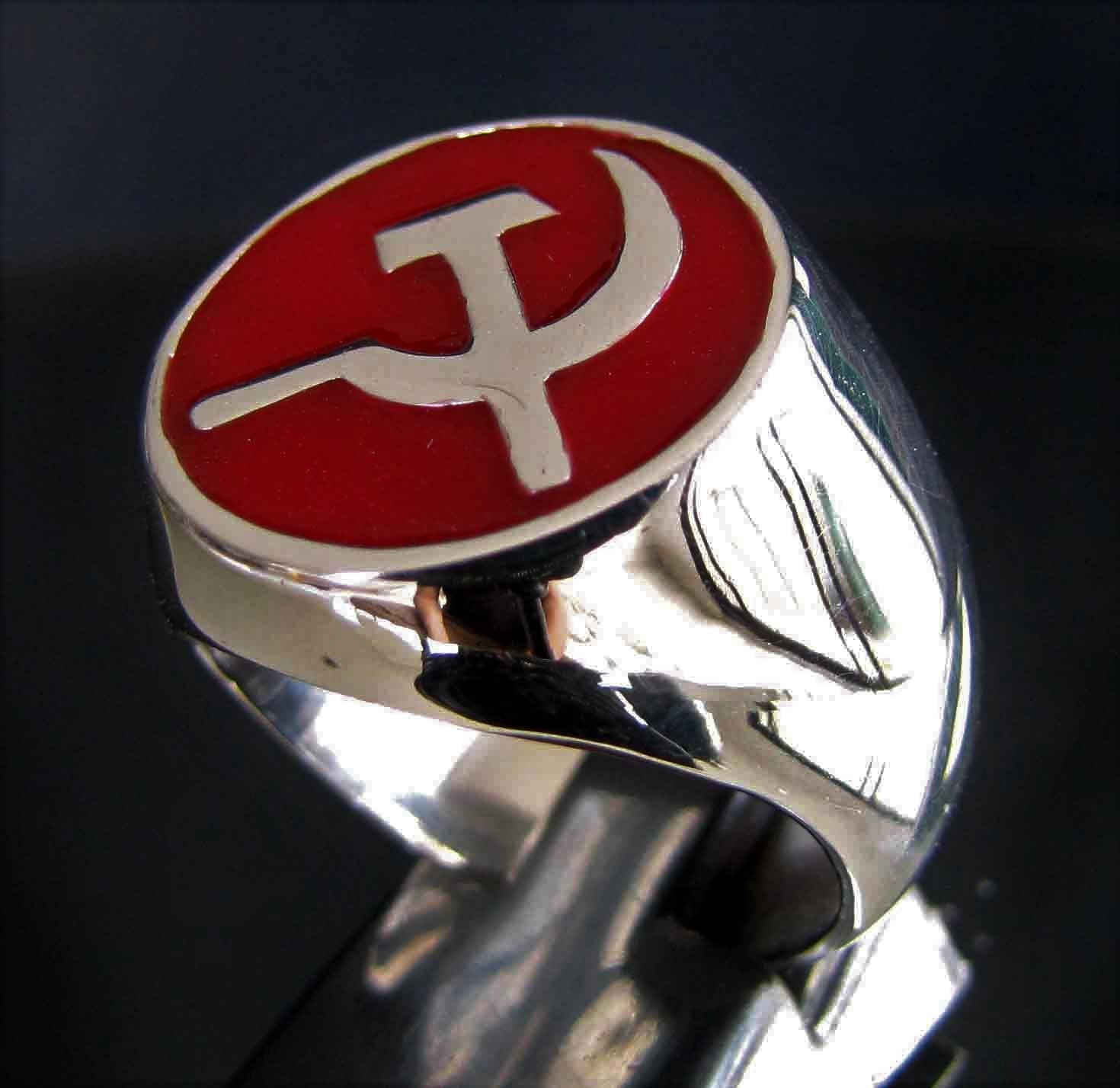 Sterling Silver Flag Ring Hammer and Sickle Communist Symbol | Etsy