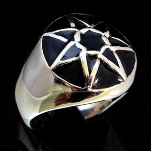 Sterling Silver Wicca Ring Fairy Elven Star on Dome Pagan Witchcraft ...