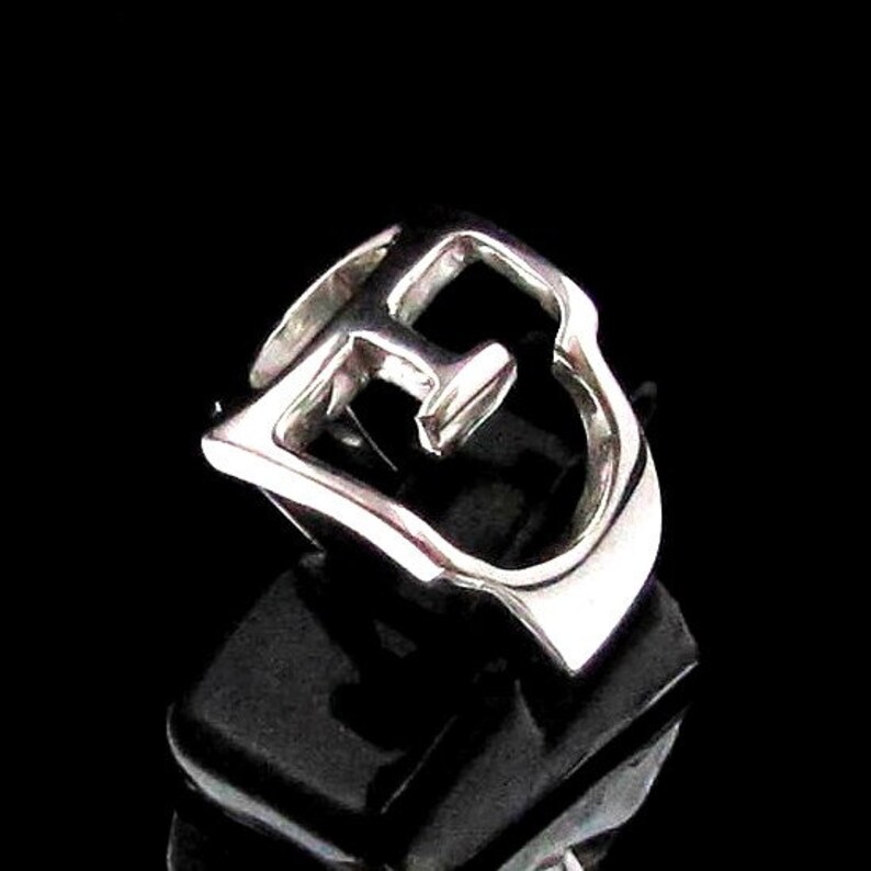 Initial Epsilon Sterling Silver Ring Greek Alphabet Capital - Etsy