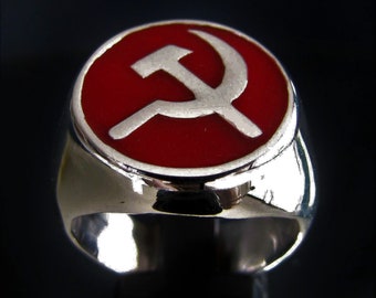 Sterling Silver Communist Symbol Ring Hammer and Sickle USSR | Etsy
