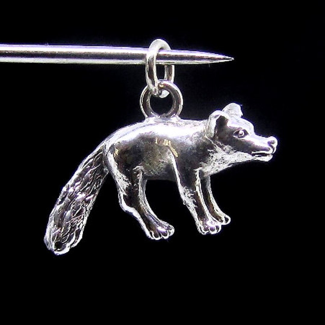 Sterling Silver Animal Pendant Little Fox High Polished 925 - Etsy