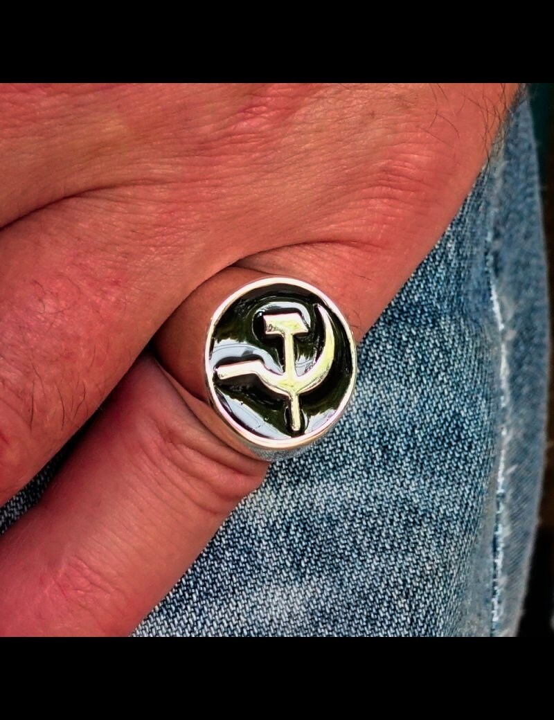 Sterling Silver Flag Ring Hammer and Sickle Communist Symbol | Etsy