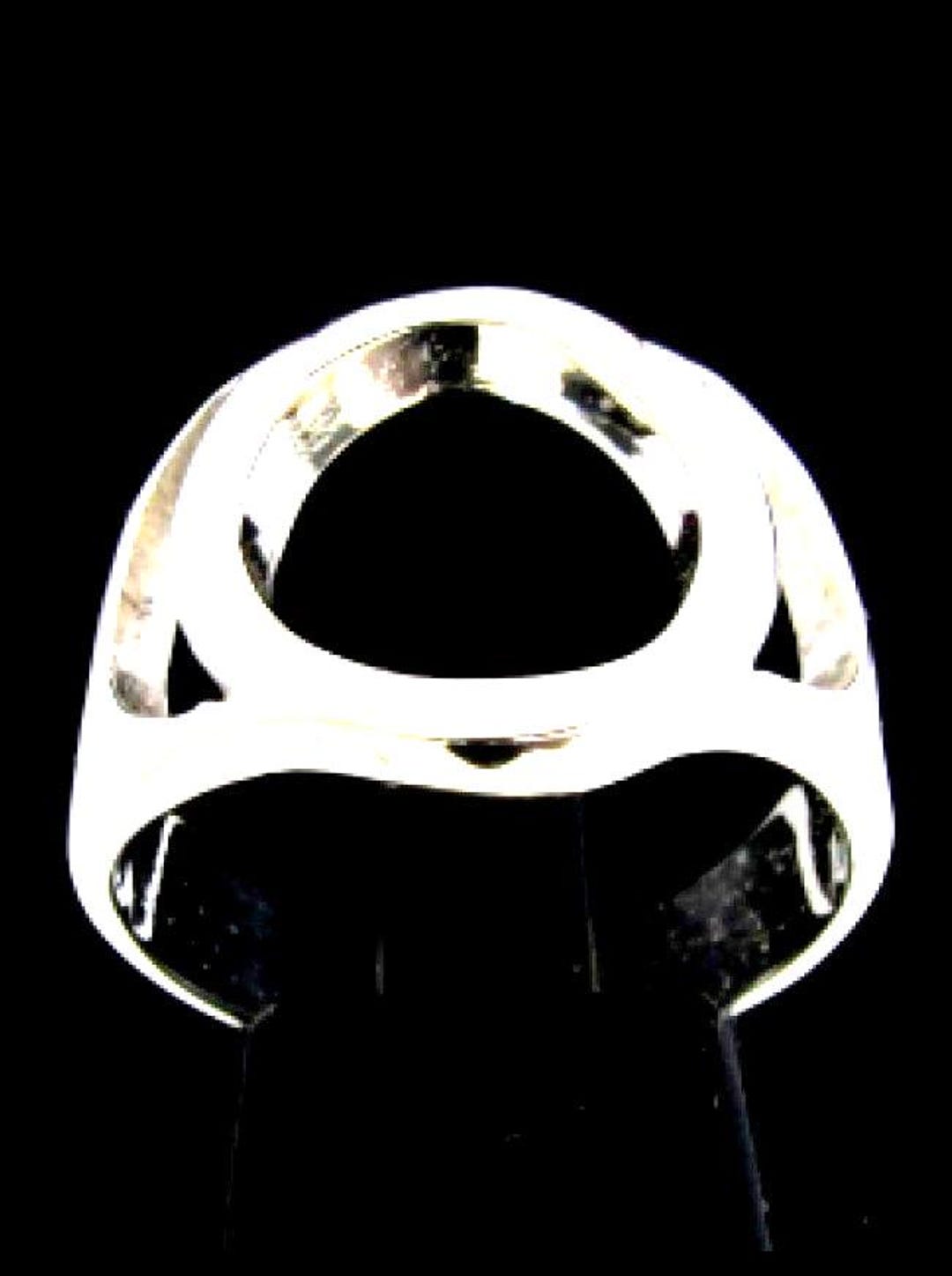 Initial Omicron Sterling Silver Ring Greek Alphabet Capital Letter High ...