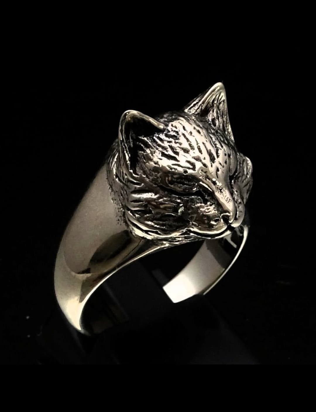 Sterling Silver Animal Ring Little Sleeping Cat High Polished and ...