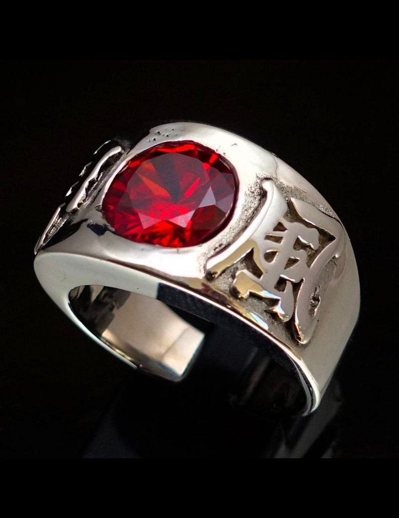 Sterling Silver Japanese Band Ring Kamikaze Japan With a Fiery - Etsy