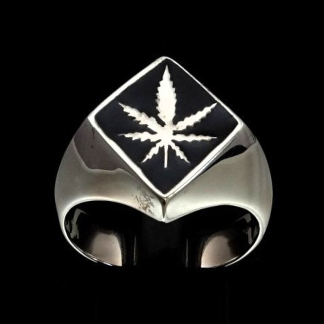 Sterling Silver Ring Marijuana Leaf Weed Ganja Sativa Symbol - Etsy