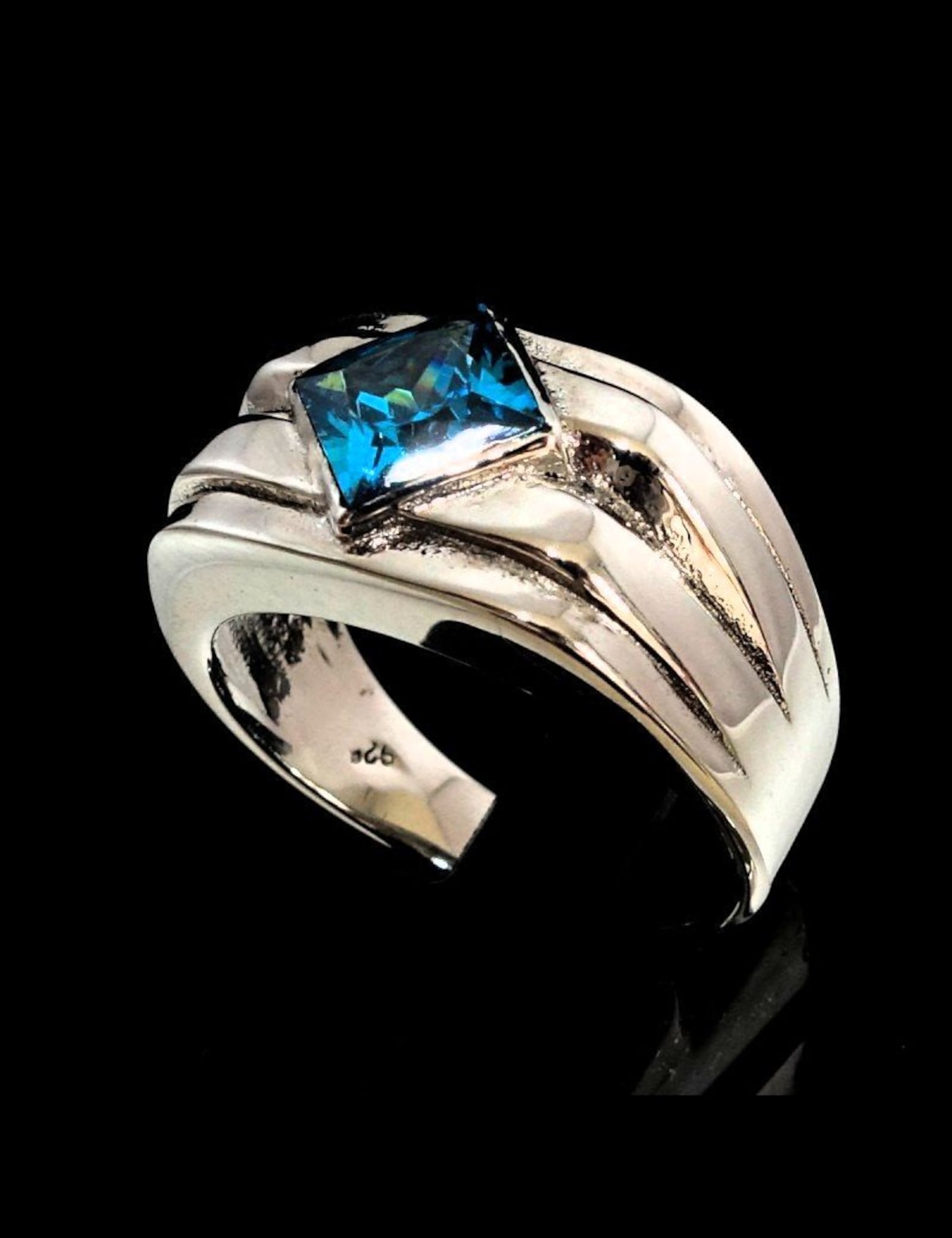 Classic Sterling Silver Men's Ring With a Beautiful | Etsy