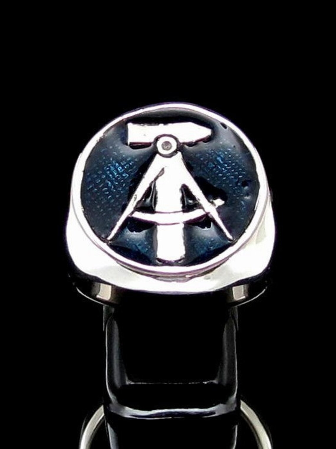 Sterling silver ring Hammer and Compass East Germany emblem | Etsy