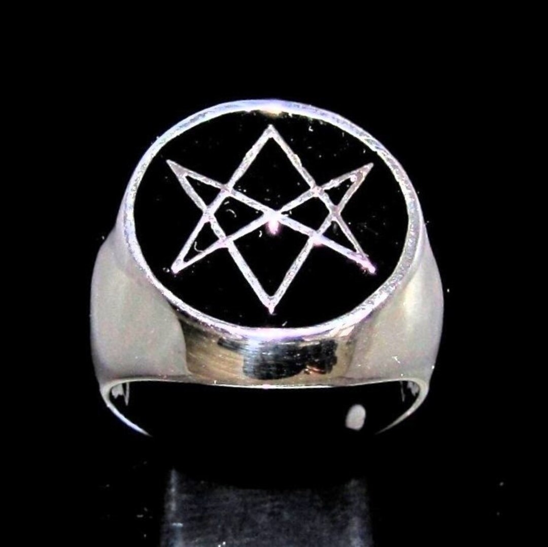 Sterling Silver Ring Unicursal Hexagram Aquarian Star Ancient Symbol ...