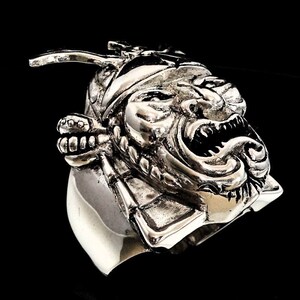 Sterling Silver Men's Ring Ancient Japanese Warrior Samurai With Kabuto ...