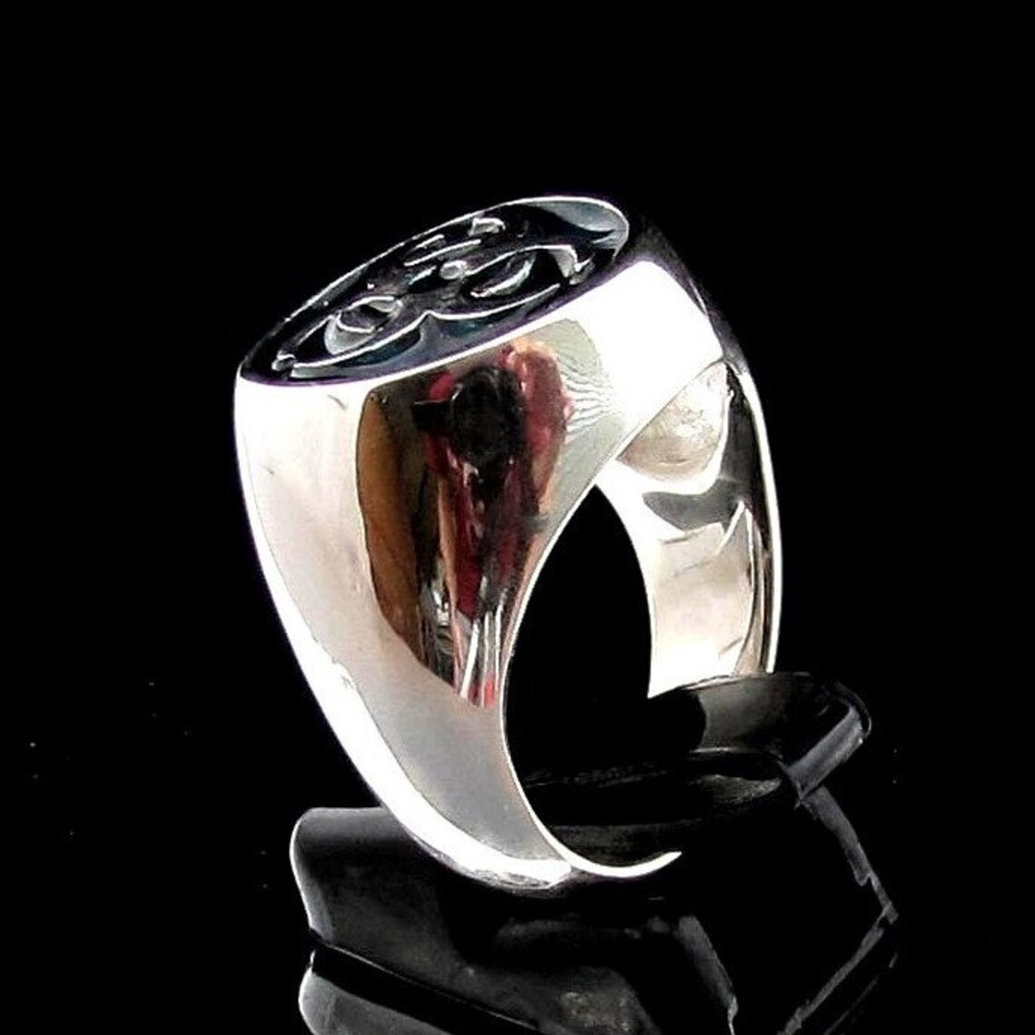 Sterling Silver Bio Hazard Symbol Ring Toxic Waste Warning - Etsy