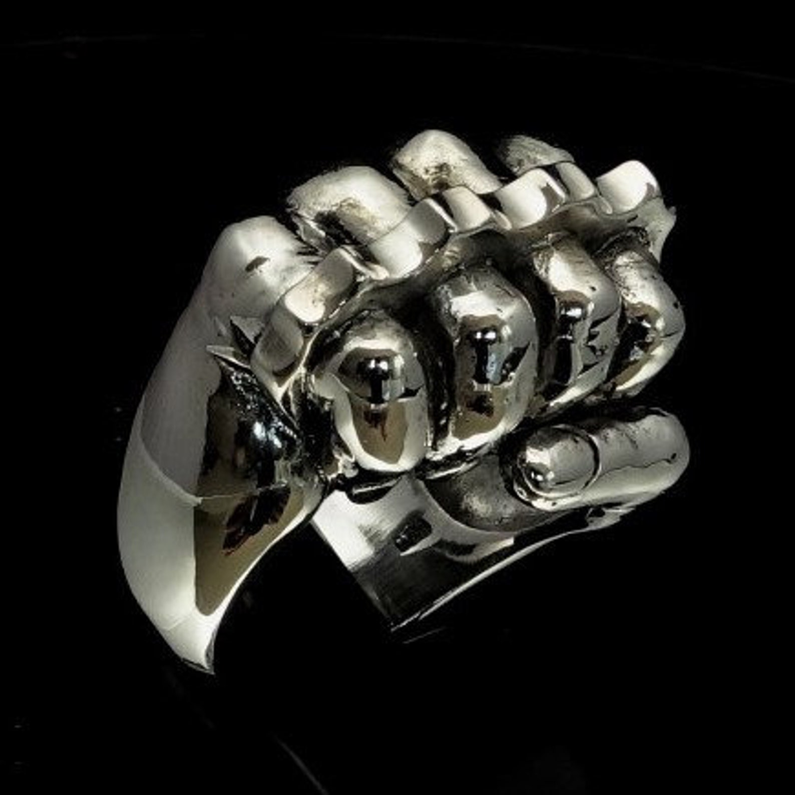 Heavy Sterling silver men's ring Fist with Knuckle Duster | Etsy